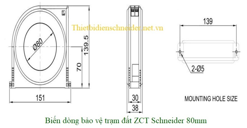 Biến dòng thứ tự không ZCT Schneider